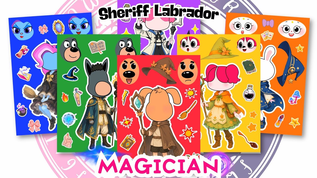 Sheriff Labrador Magician Sticker Book 🔮🧙‍♂️🧙🏻‍♀️🐶| 래브라도 경장 마법사 스티커북 ...