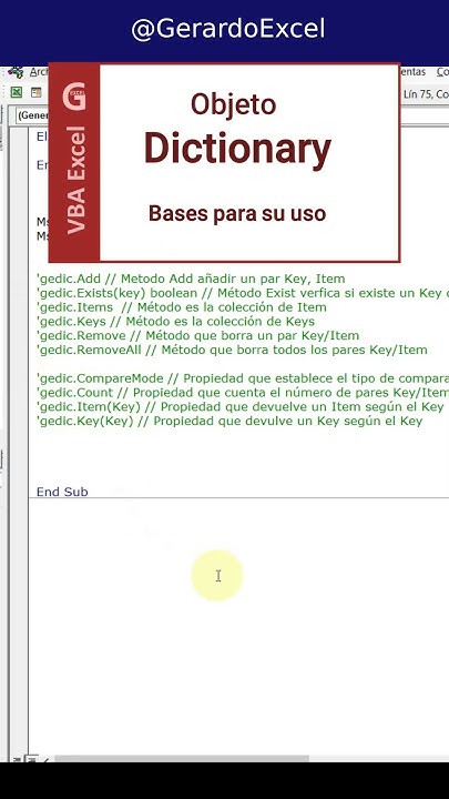 Objeto Dictionary #vba #excel #dictionary - YouTube