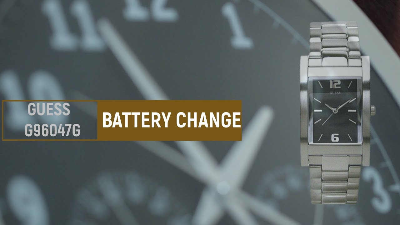 How to change the battery of a GUESS G96047G analog watch - YouTube
