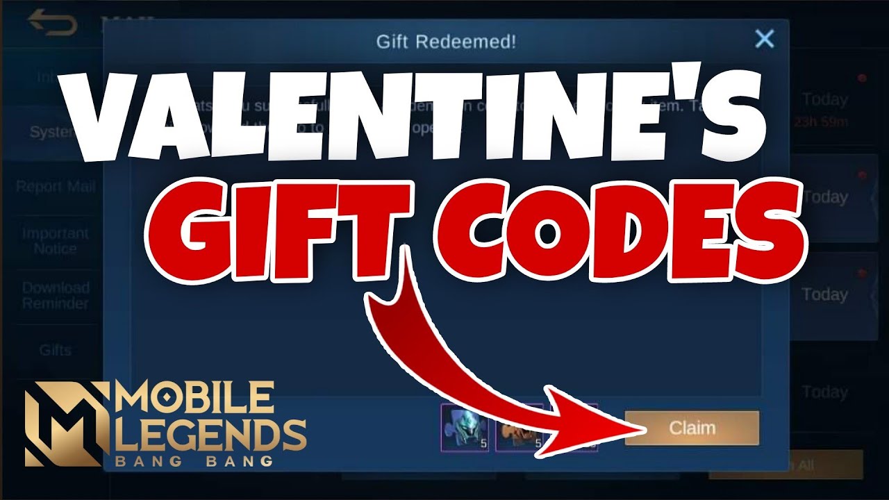 MLBB Valentine's Gift CODES | Mobile Legends: Bang Bang Redemption ...