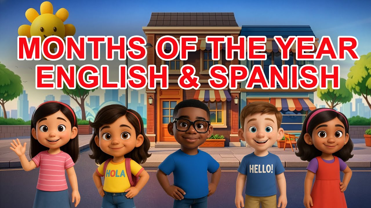 Months of the Year Song 🌈 | English & Spanish | Learn Months for Kids ...