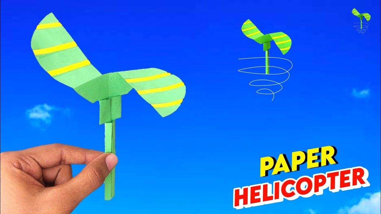 How to make paper helicopter , Best paper spinning toy - YouTube