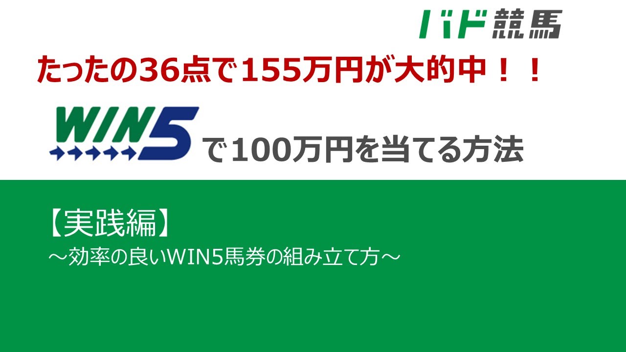 WIN5で100万円を当てる方法【実践編】 - YouTube