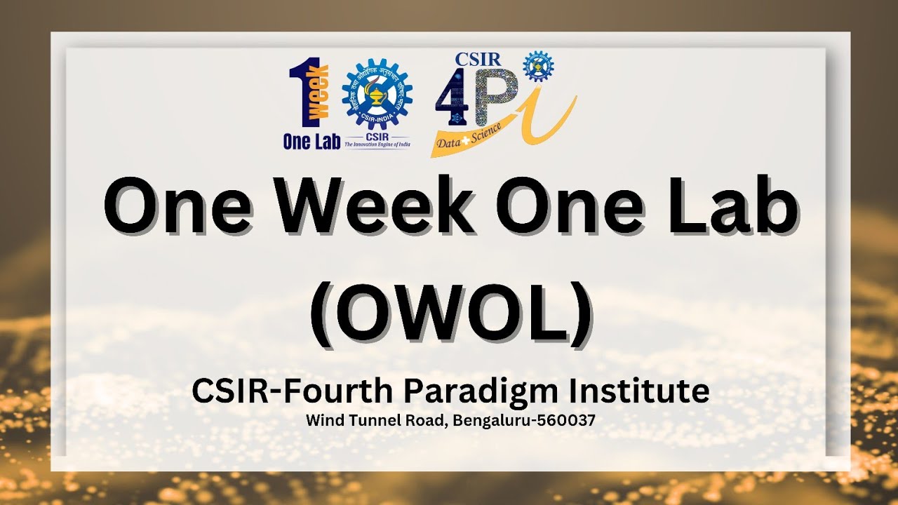 CSIR-4PI video for One Week One Lab program - YouTube