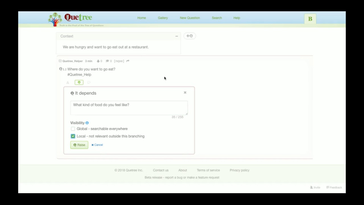 How to ask a depends on or "it depends" question to a question in ...
