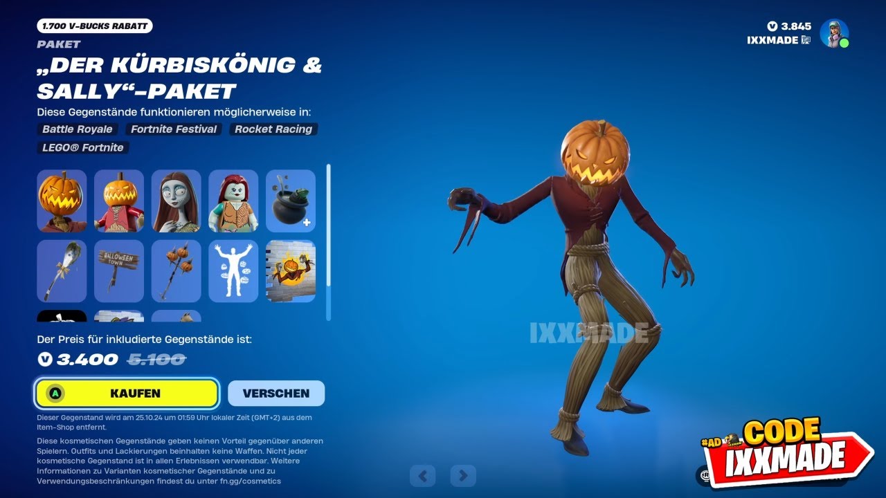Fortnite | Item Shop | Pumpkin King & Sally Bundle | Showcase - YouTube