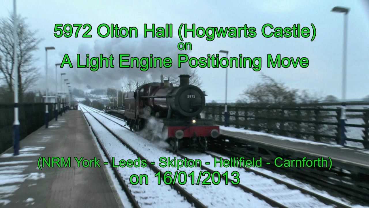 5972 Olton Hall (Hogwarts Castle) on A Light Engine Positioning Move ...