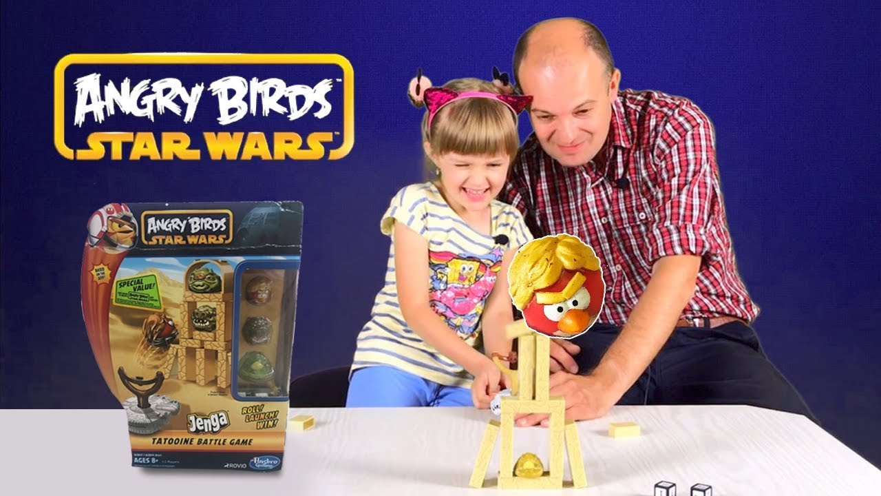 Веселая игра Jenga Battle Game - Angry Birds Star Warrs - YouTube