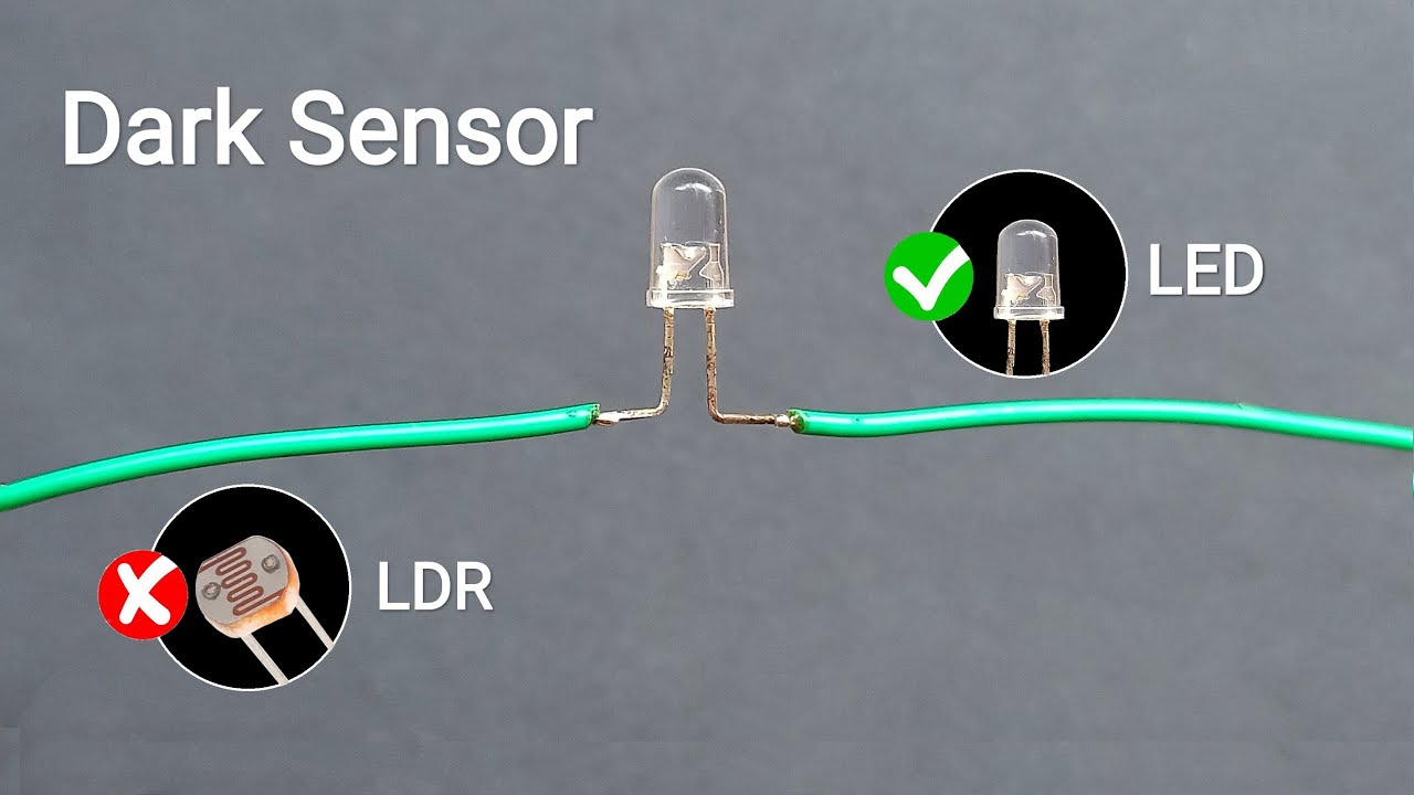 Make Dark Sensor Circuit Without LDR Using LED - YouTube