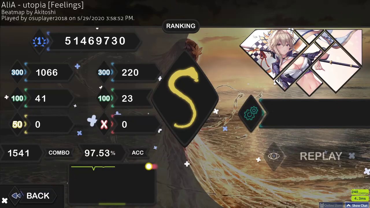 Osu! AliA - Utopia acc drop + poon'ed | 336pp - YouTube