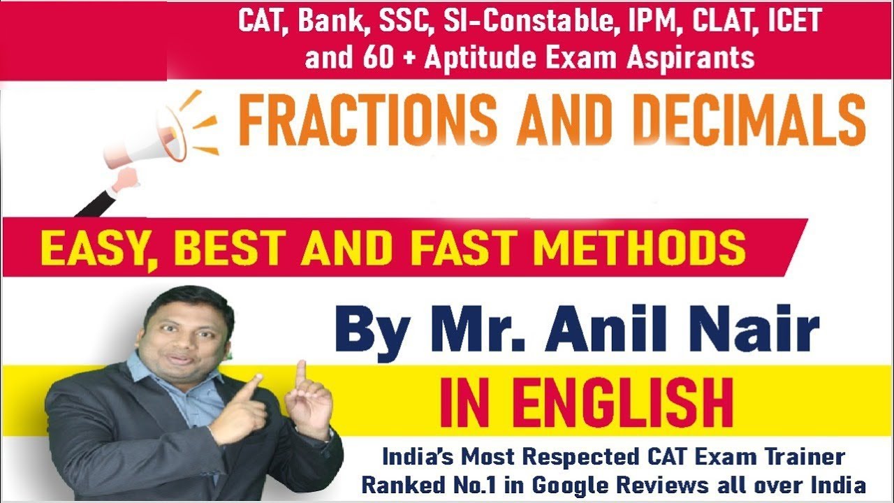 Fractions and Decimals Shortcuts & Tricks | Anil Nair Classes Maths Tricks | Speed Maths ...