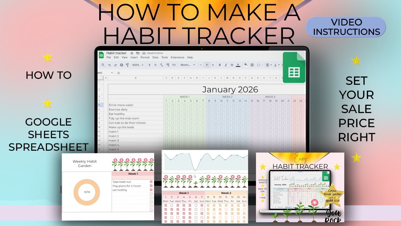 How to make a habit tracker in google sheets, How to Create a habit ...