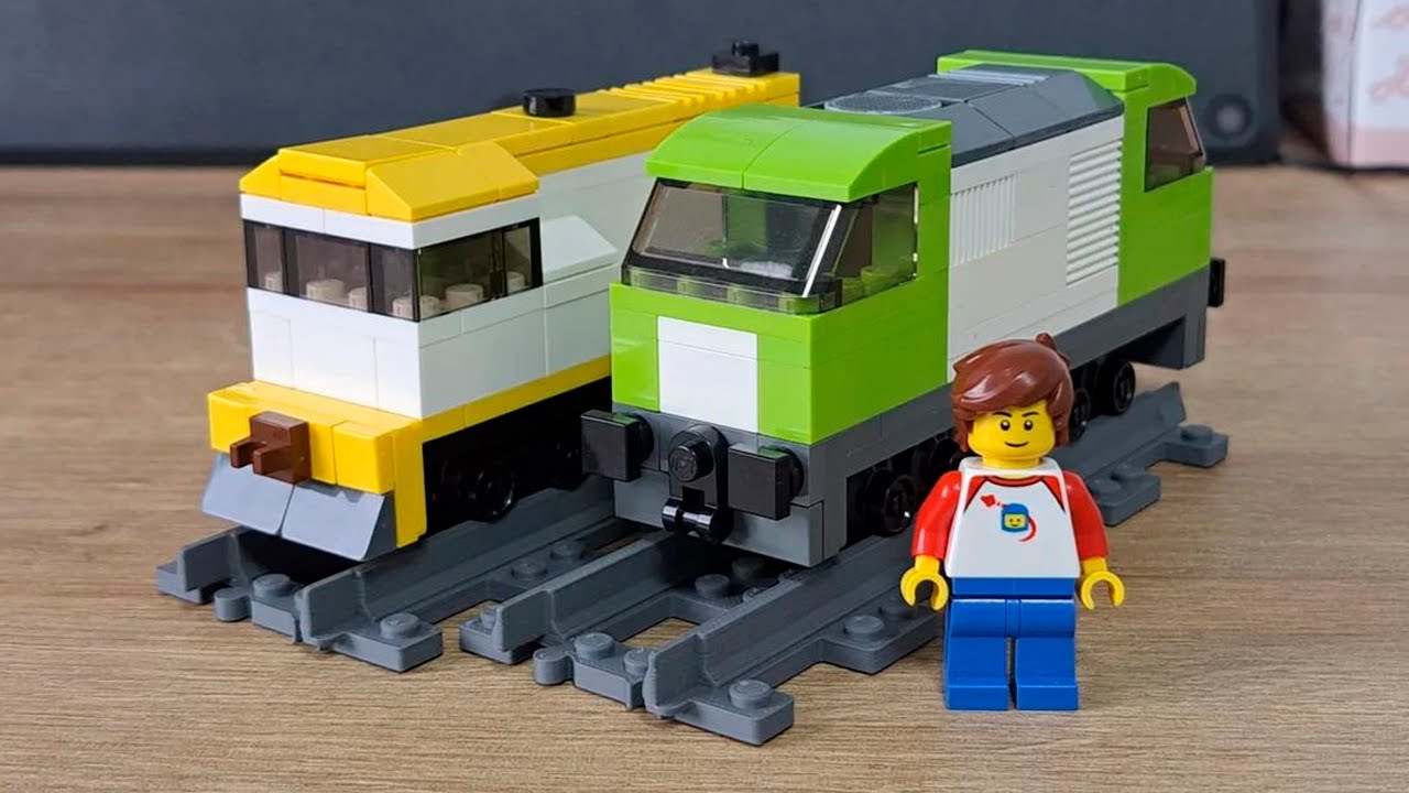 Building two LEGO mini train locomotives - YouTube