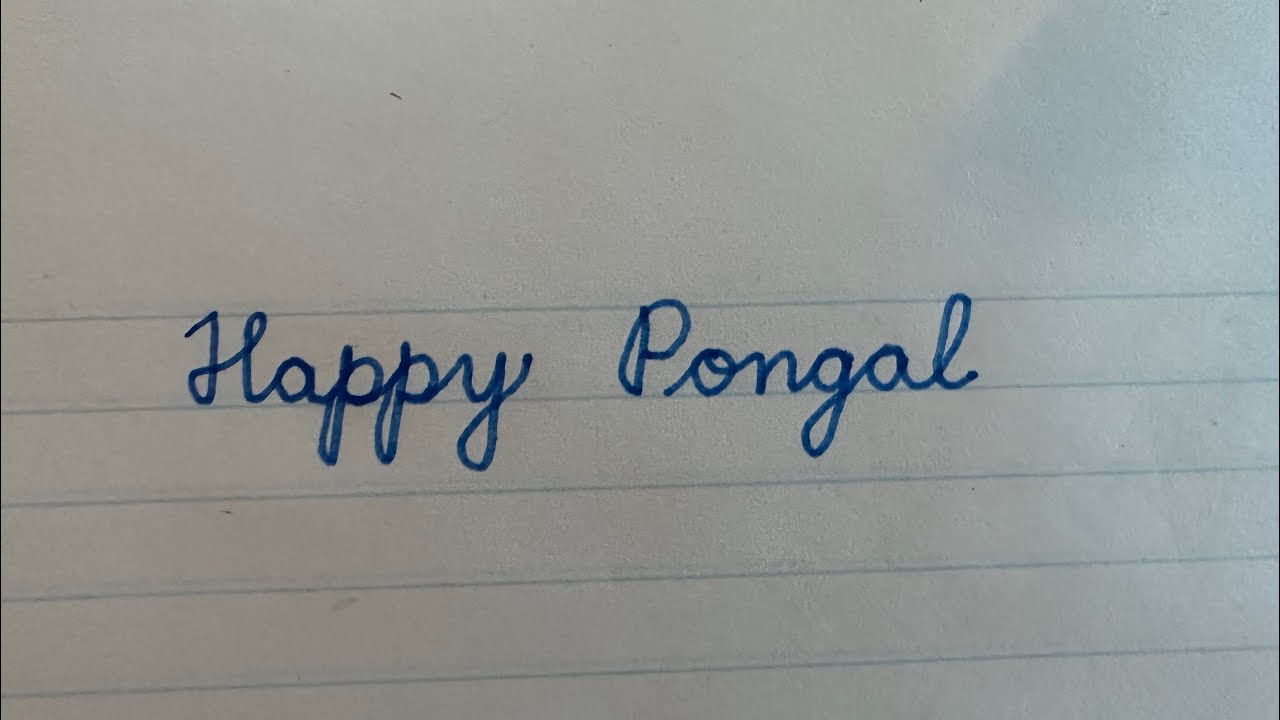 How to write Happy Pongal in Elegant English Cursive writing | Cursive ...