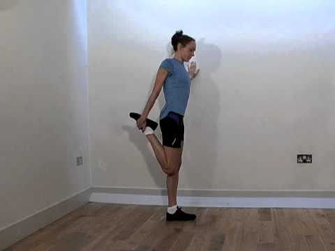 Effective front of thigh stretch exercise - YouTube