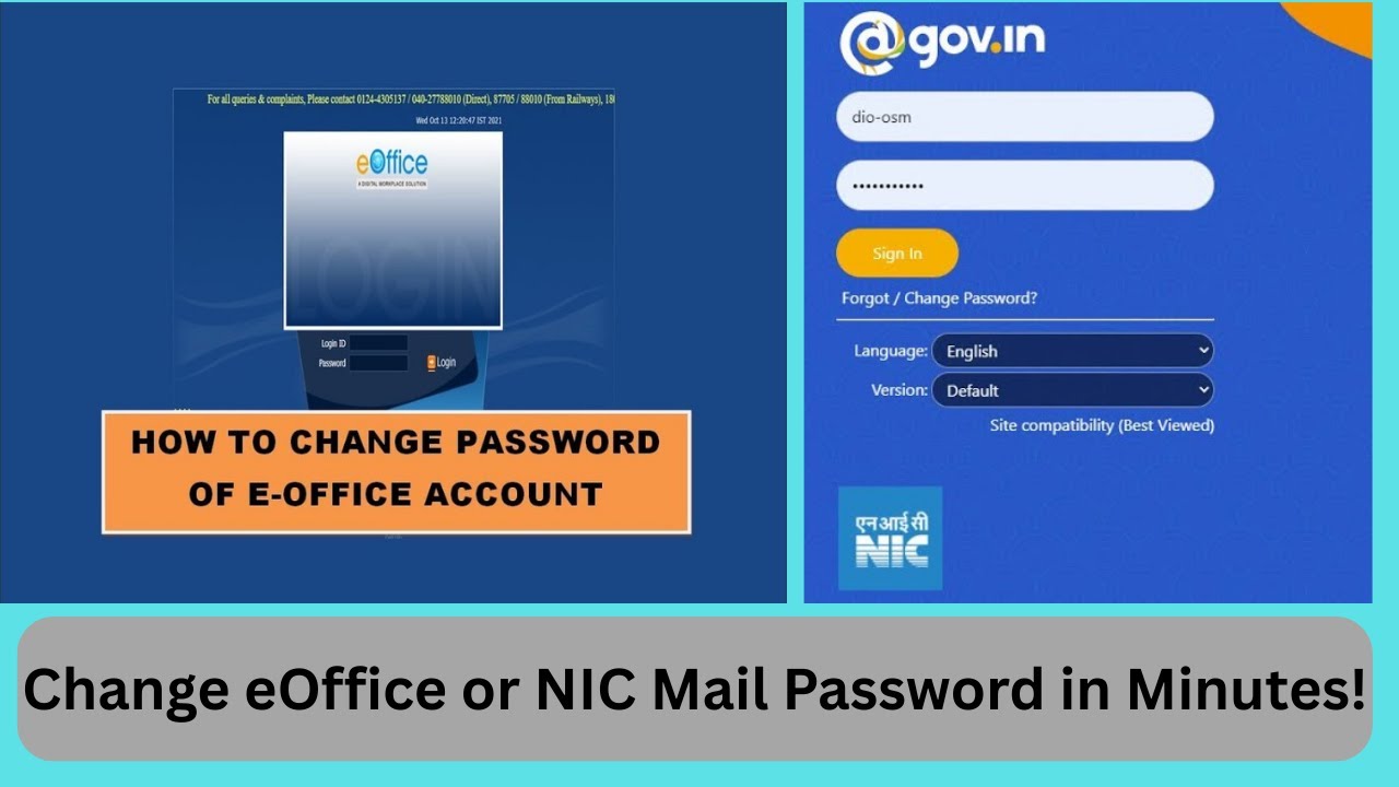 How to Reset Password in eOffice or NIC Email Account I Passapp - YouTube