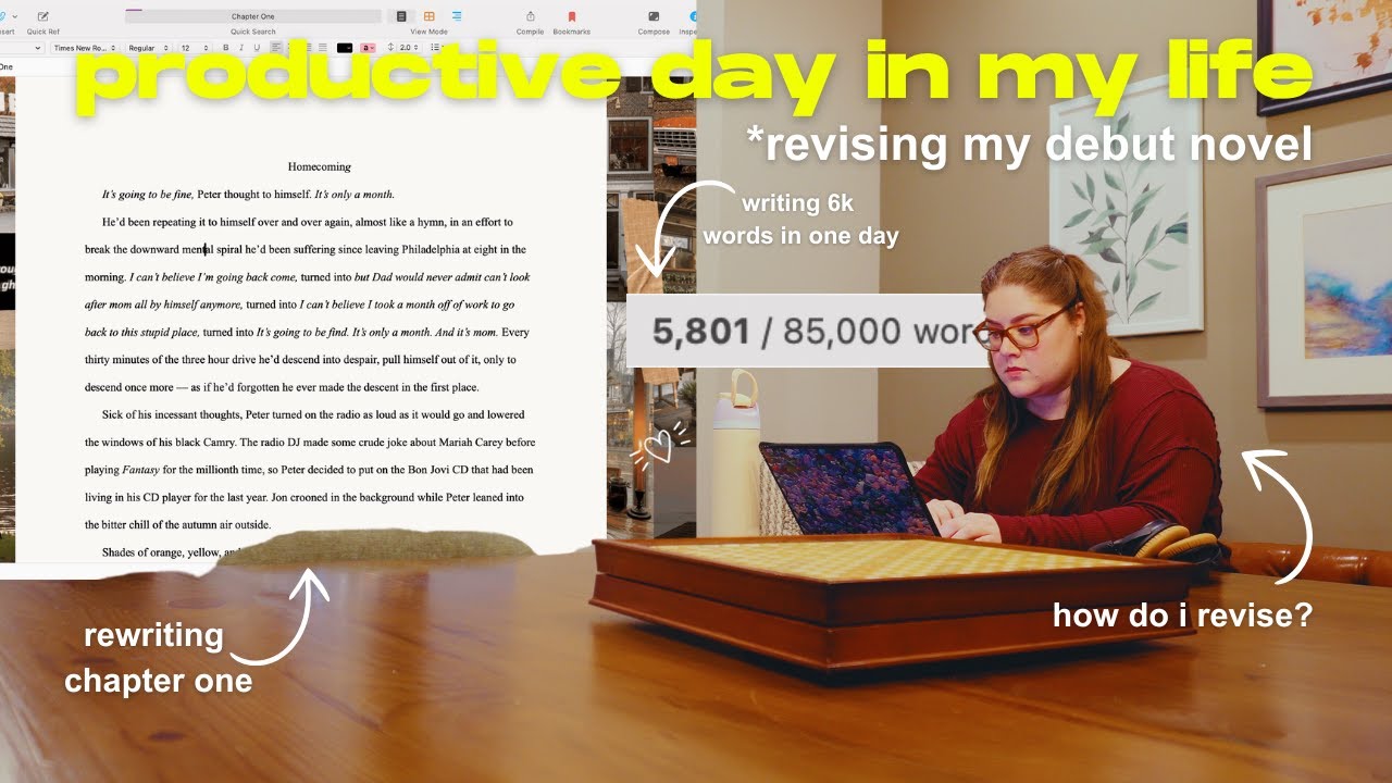 how i'm revising my messy first draft 💻🎧☕️ #writingvlog #authortube # ...
