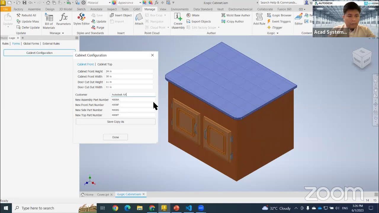 Introduction To Autodesk Inventor iLogic - Syafiq - YouTube