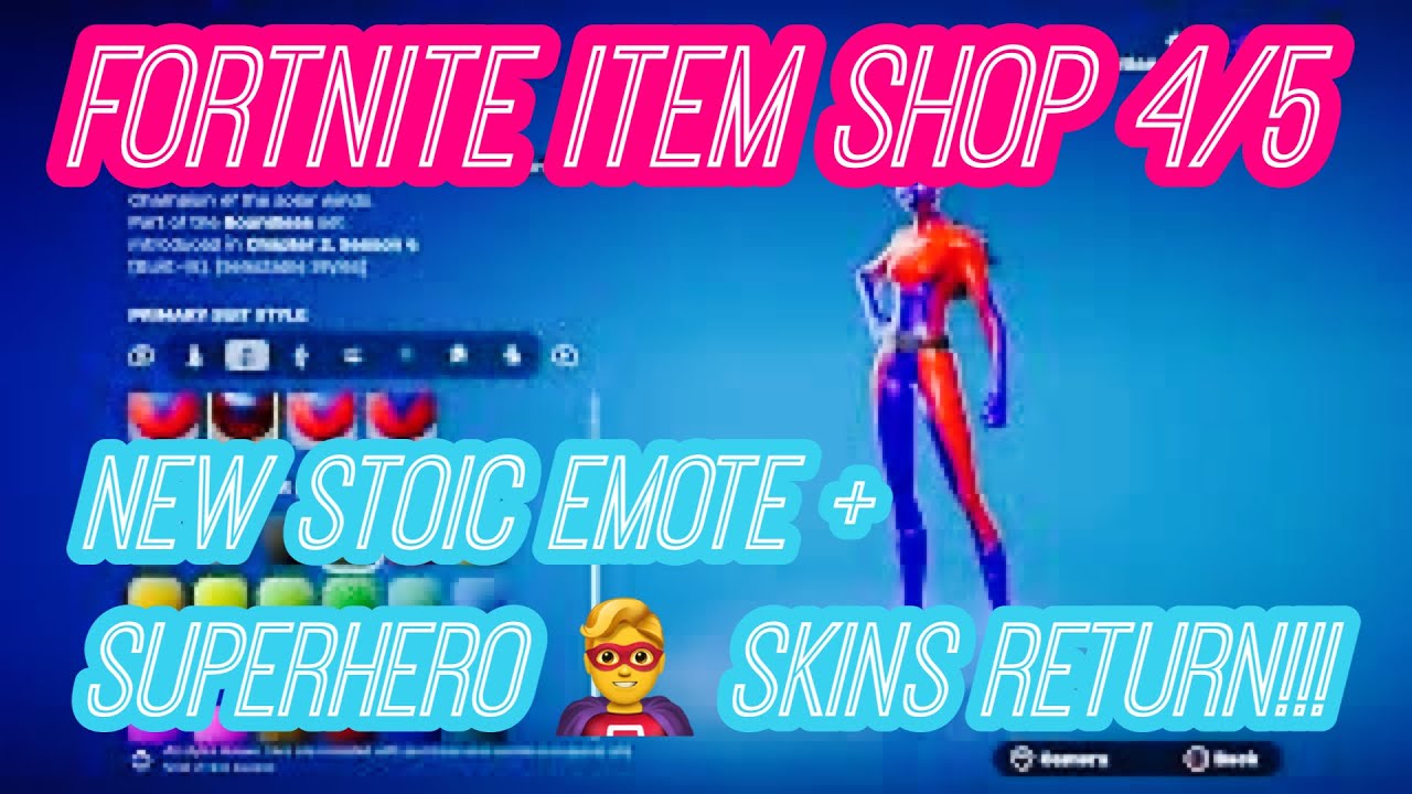 *New Stoic Emote + Superhero Skins Return! | Fortnite item Shop 4/5 ...