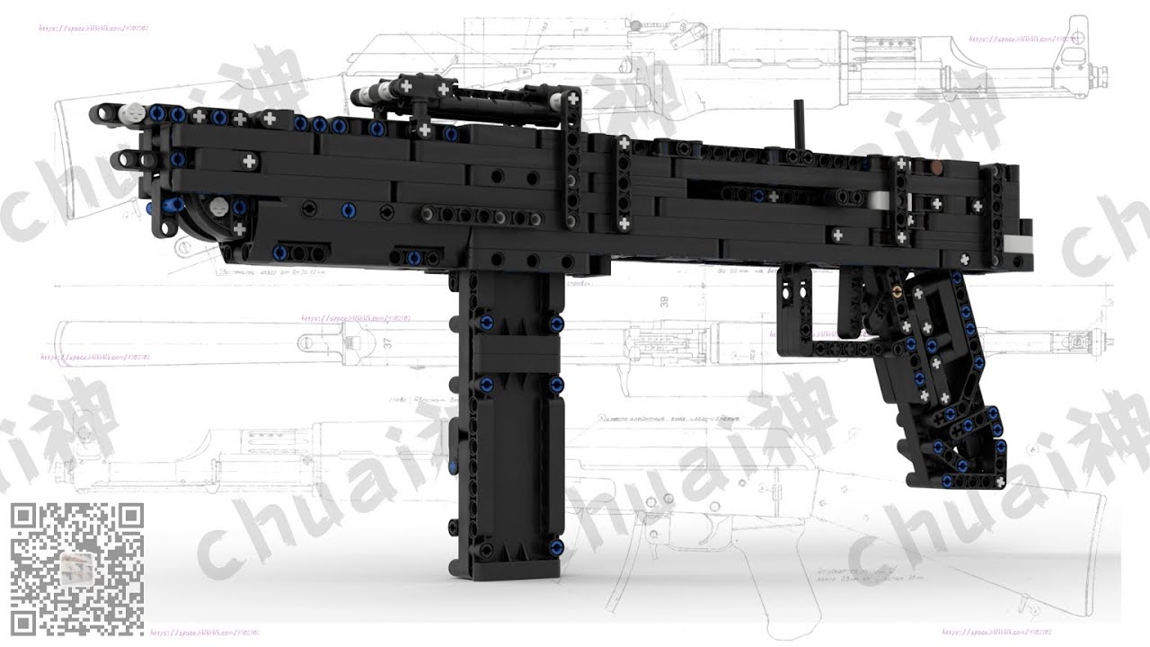 Hunter full-auto brick shooting Lego gun - YouTube