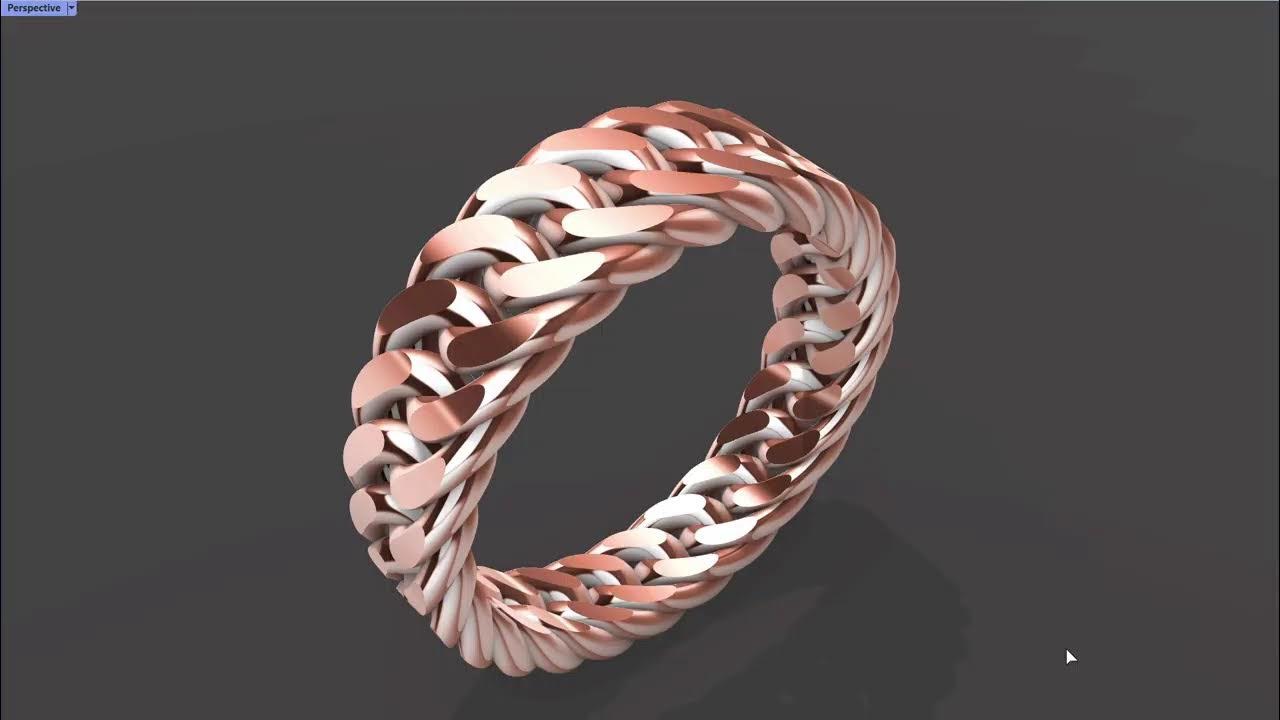 Cuban Chain Ring In Rhino 3d | rhino tips and tricks | Rhino 3d tutorial - YouTube