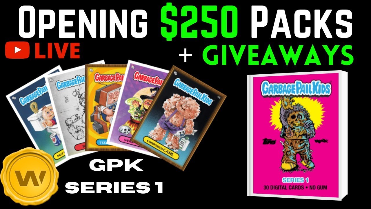 Opening $250 Packs LIVE + Giveaways - WAX Digital Topps GPK Cards - YouTube