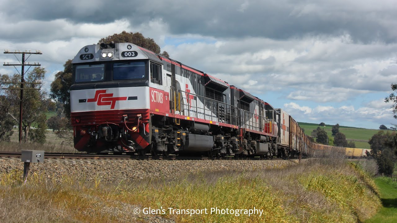 SCT Freight Train 4MB9 passing Harden - YouTube