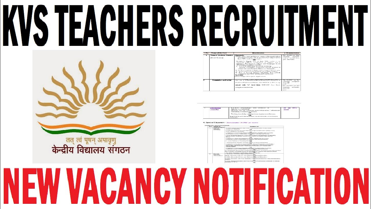 KVS NEW TEACHERS RECRUITMENT 2023 | KVS NEW VACANCY NOTIFICATION 2023 ...