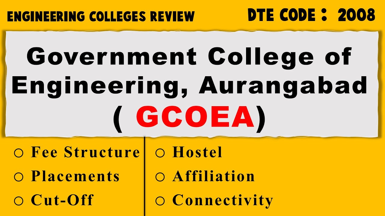 Government College of Engineering Aurangabad ( GCOEA) | Placements ...