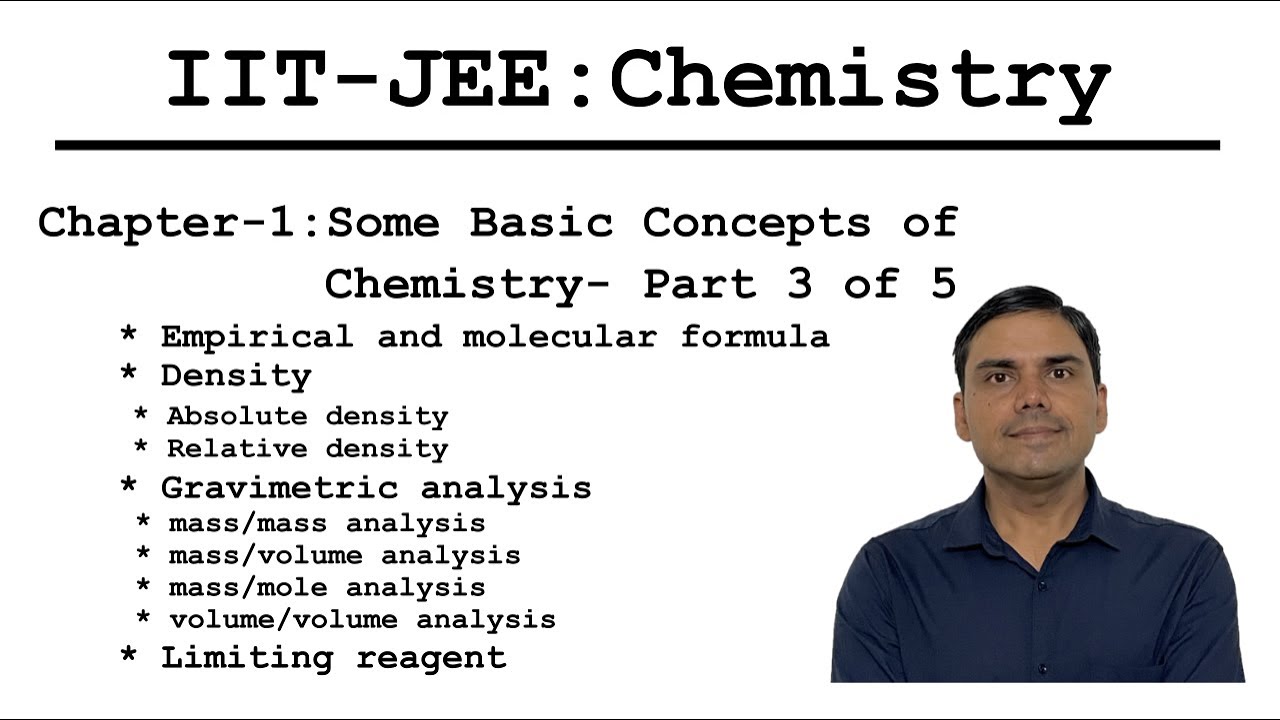 IIT-JEE | Chemistry | Chapter-1: Some Basic Concepts of Chemistry ...