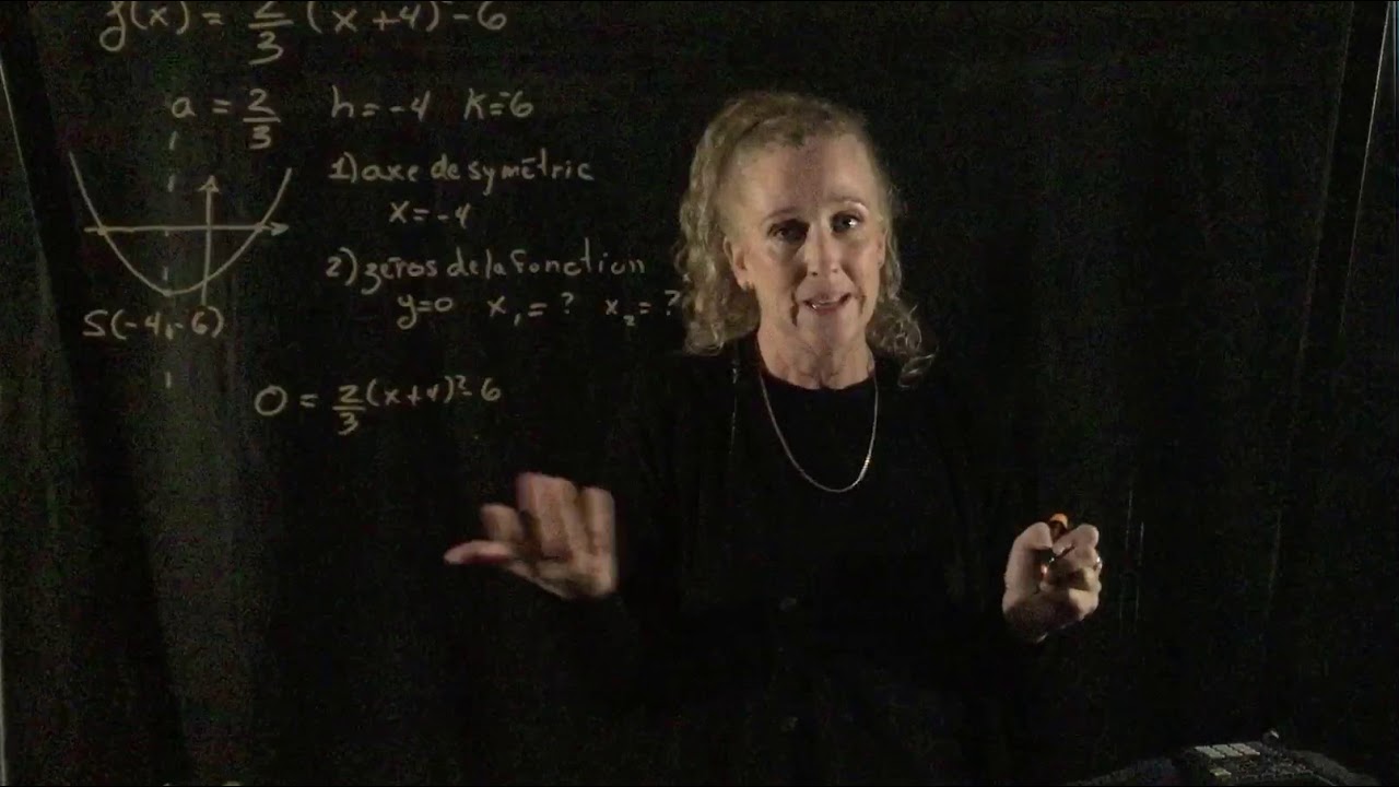 Exemple forme canonique parabole, rôle des paramètres, propriété des ...
