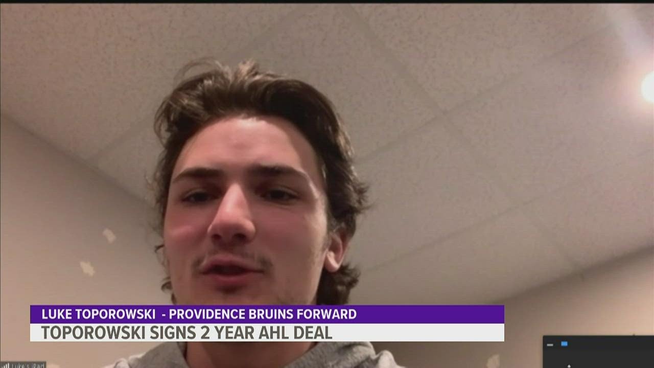 Luke Toporowski becomes 1st QC native to sign pro hockey contract - YouTube