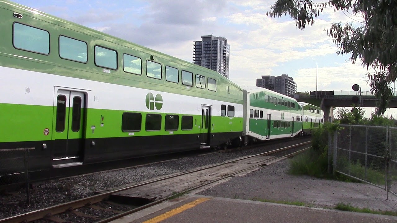 GO Transit train at Pickering station. - YouTube