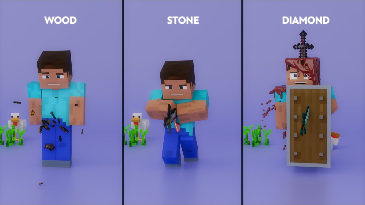 Satisfying Minecraft 3D simulations made in blender [4K] - YouTube