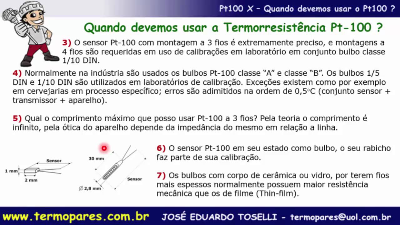 Quando usar Termorresistência Pt100? Porque usar sensor temperatura ...