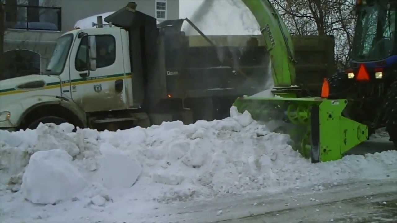 City of Brandon Clearing Snow Windrows with a Schulte Industries RDX ...