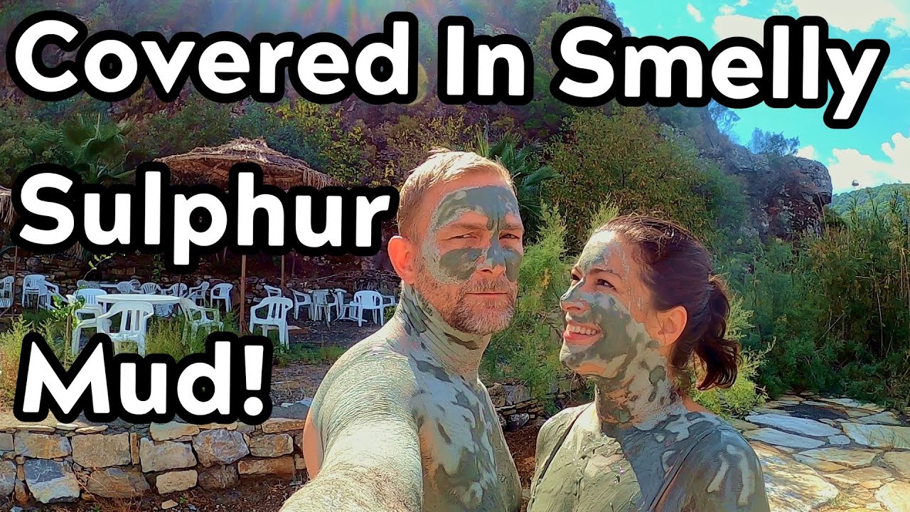 Smelly Mud Bath! Fun in Dalyan Turkey | Smelly Sulfur Therapeutic Mud ...