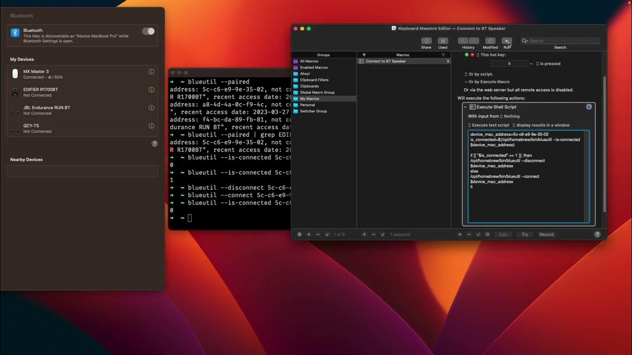 How to connect to Bluetooth Devices with Keyboard Maestro on MacOS? - YouTube