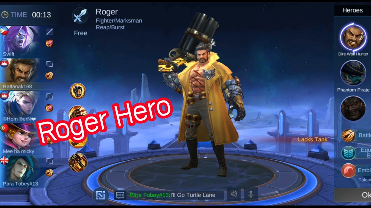 Mobile legends | Roger Hero | Roger mobile legend | Top Hero in mobile ...