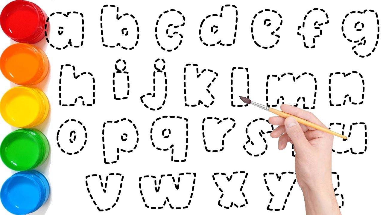 How to Draw and Paint Small Letters Alphabet A to Z Easy // Step by ...
