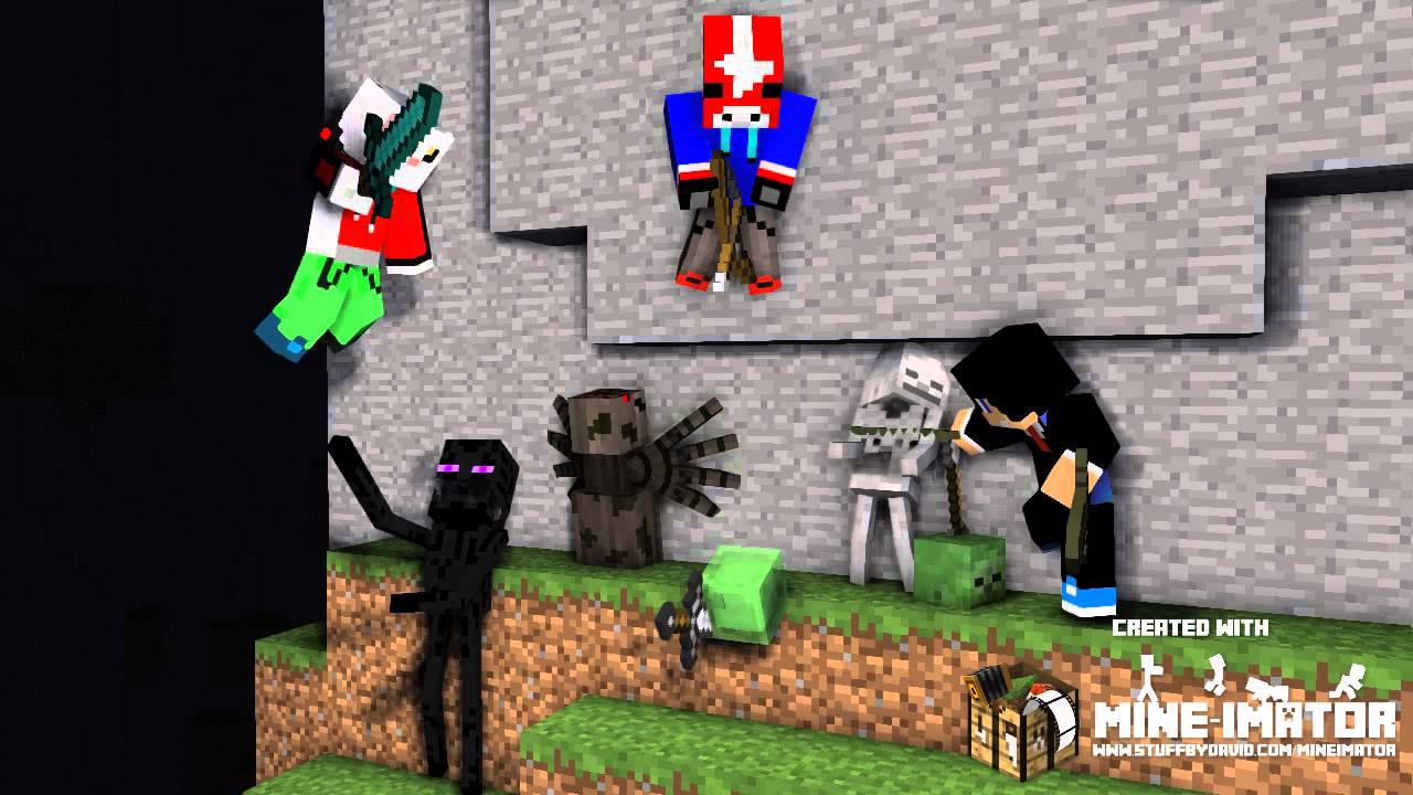Minecraft Wallpaper Design 1 - Mob Fight - YouTube