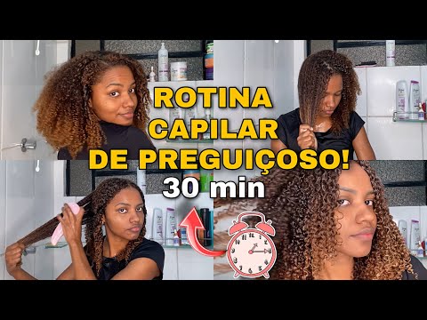 ROTINA CAPILAR DE PREGUIÇOSO NO CHUVEIRO! DA LAVAGEM A FINALIZAÇÃO EM 30 MINUTOS...