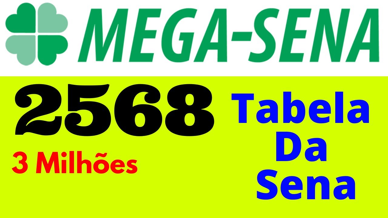Mega Sena 2568 Tabela da Sena - YouTube