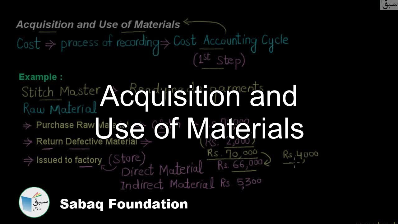 Acquisition and Use of Materials, Accounting Lecture | Sabaq.pk - YouTube
