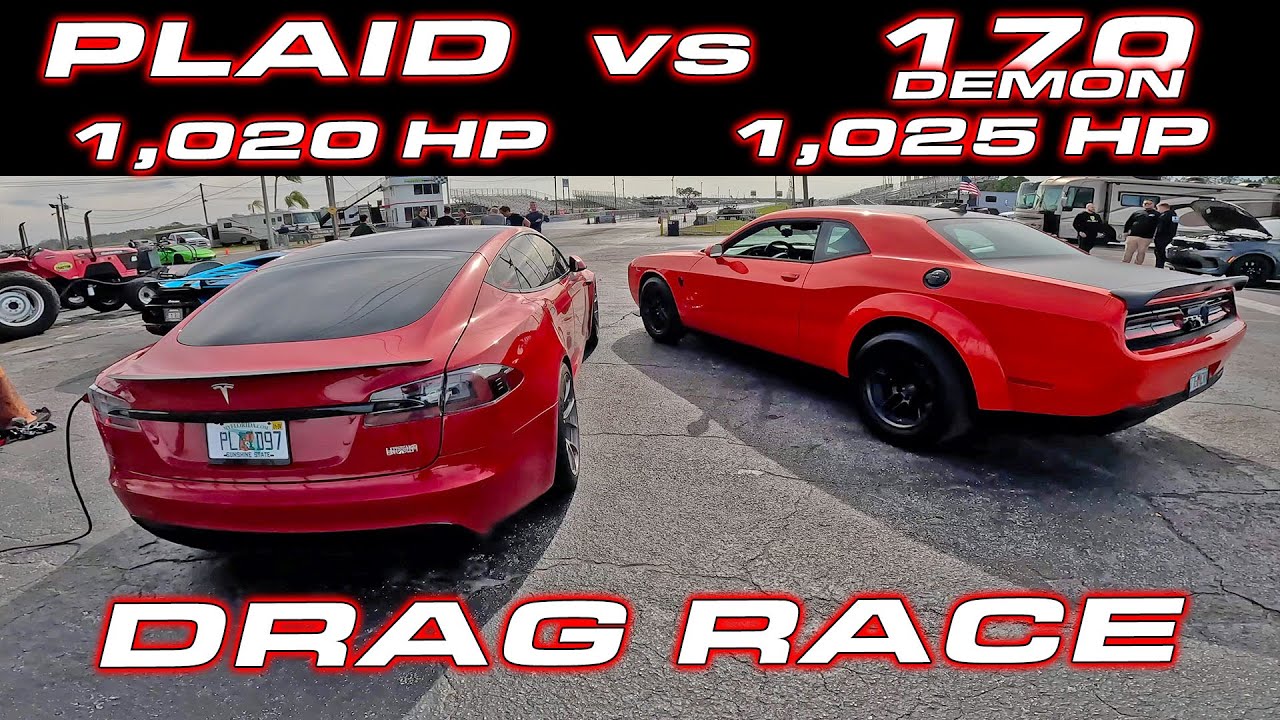 Is the 1,025 HP Demon 170 really a Plaid Killer? * Demon 170 vs Tesla ...