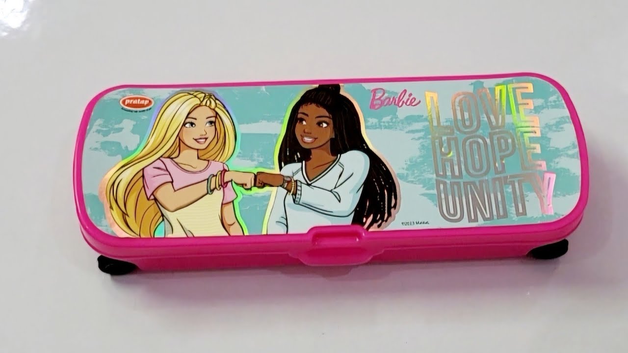 cute Barbie geometry 📦 box for kids. unboxing stationary video . - YouTube