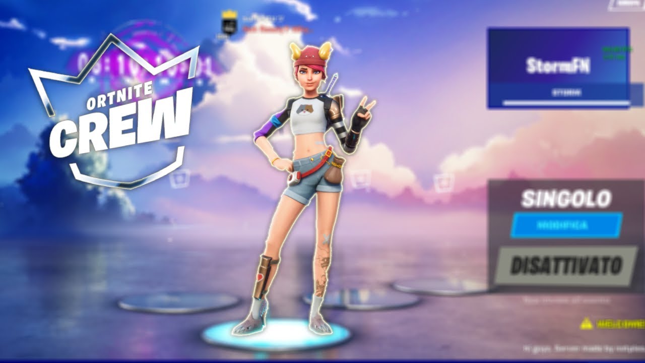 *NEW* AUGUST FORTNITE CREW SKIN | SHOWCASE | Summer Skye | leaks - YouTube