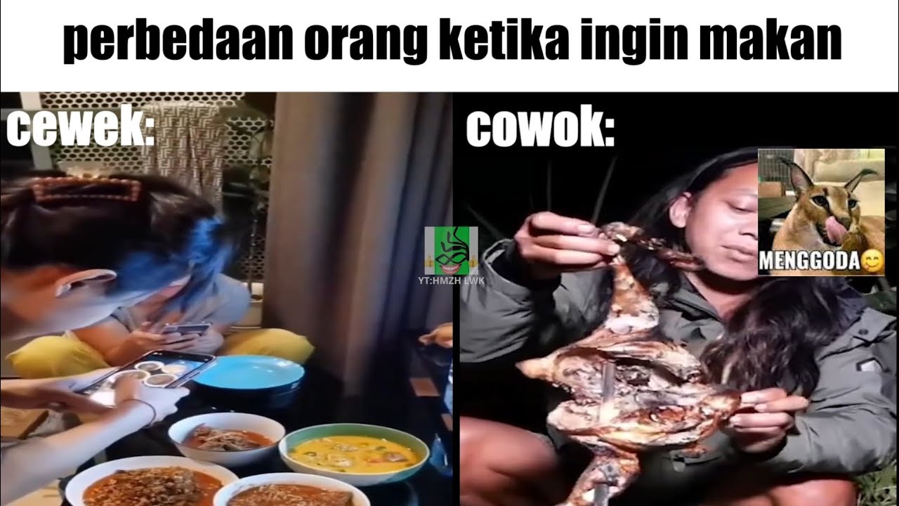 perbedaan cowok dan cewek ketika ingin makan(ritual)... - YouTube