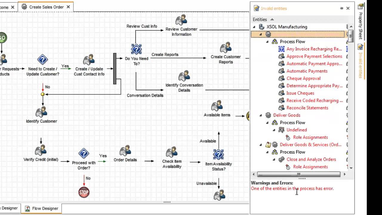 XSOL InOrder 5 - Error Checking Your Process Model - YouTube