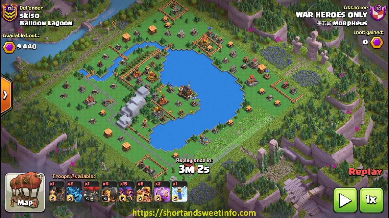 2 attacks Balloon Lagoon Level 5 (layout 13) - YouTube